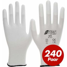 Nylon-Handschuhe 6210 Arbeitshandschuhe Gartenhandschuhe PU-Fingerkuppenbeschichtung - 240 Paar - NITRAS