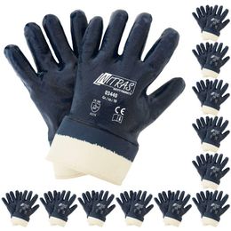 03440 Nitrilhandschuhe Arbeitshandschuhe Handschuhe Bauhandschuhe mit Stulpe - 12 Paar - NITRAS