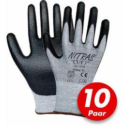 NITRAS - 6350 cut 3 Schnittschutzhandschuhe Arbeitshandschuhe Handschuhe - 10 Paar