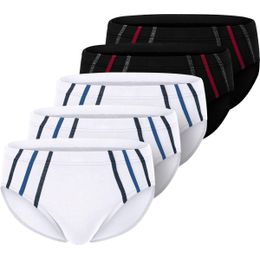 Herren Slip 3x wei&szlig; + 2x schwarz, Gr&ouml;&szlig;e 6