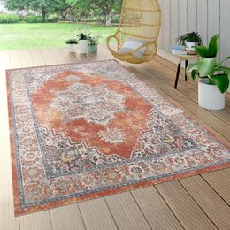 Paco Home - In- & Outdoor-Teppich Für Balkon Terrasse, Kurzflor Mit Orient-Design In Rot 160x230 cm
