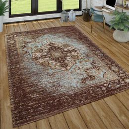 Paco Home - Orient Kurzflor Teppich Wohnzimmer Used-Look Orientalisches Design In Braun 80x150 cm