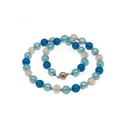 Bella Carina Perlenkette Kette mit Murano Glas Perlen blau weiß