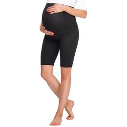 Be Mammy Umstandsleggings Damen Kurze Umstandsleggings BE20-259 (1-tlg) elastischer Bund