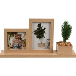 Home Styling - Bilderrahmen mit einer Kunstpflanze, 37 x 7 x 19 cm