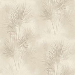 A.S. Création Farn Tapete in Beige Braun | Wohnzimmer und Schlafzimmer Vliestapete mit Palmen | Moderne Vlies Palmentapete in Naturfarben - Beige / Crème