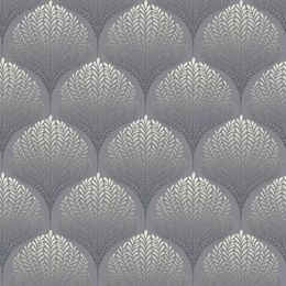 A.S. Création Art Déco Tapete in Silber Grau | Ornament Tapete ideal für Schlafzimmer und Wohnzimmer im 20er Jahre Stil | Graue Vliestapete mit Vinyl Muster