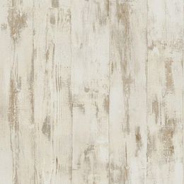A.S. Création Vintage Holz Tapete in Weiß und Beige | Shabby Tapete ideal für Wohnzimmer und Schlafzimmer im maritimen Stil | Landhaus Vliestapete in Holzoptik