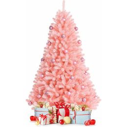 Goplus - 180 cm Künstlicher Weihnachtsbaum, Rosa Tannenbaum, Christbaum Klappsystem, mit Metallstaender, PVC-Nadeln, Wiederverwendbar, für