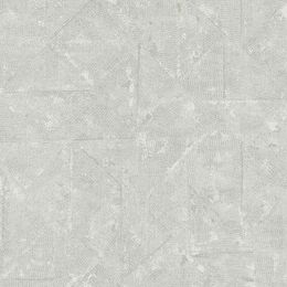 Hellgraue Vliestapete im Uni Stil Dreieck Tapete ideal für Schlafzimmer und Büro Moderne Vinyl Tapete mit Struktur Effekt - Grey, Silver