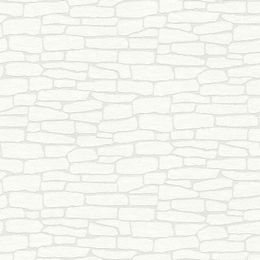 Weiße Tapete in Steinoptik Mauer Vliestapete zum Überstreichen für Flur und Küche Naturstein Wandtapete überstreichbar für Diele - White, White