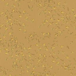 Bricoflor - Goldene Tapete mit kleinen Blümchen Vliestapete im Landhausstil mit Blumen im Petite Fleur Look Englische Blumentapete für Schlafzimmer