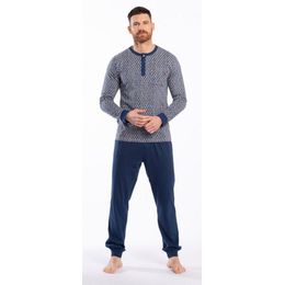 Eskimo Schlafanzug Herren Schlafanzug mit Knopfleiste (2 tlg) Modisches Design