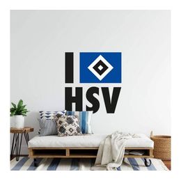 Hamburger SV Wandtattoo Fußball Wandtattoo Hamburger SV Flagge Fanartikel Banner I Love HSV Blau