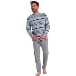 PASTUNETTE Schlafanzug Herren Pyjama mit V-Ausschnitt (2 tlg) Modisches Design