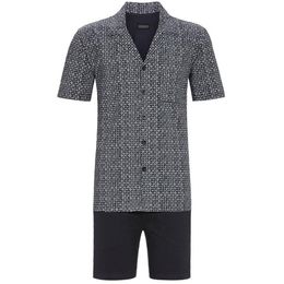 Ringella Shorty Herren Pyjama "Grey Circles" im Hemdstyle 2241311