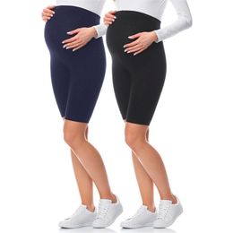 Be Mammy Umstandsleggings Kurze Umstandsleggings aus Viskose BE-04 (2-tlg) elastischer Bund