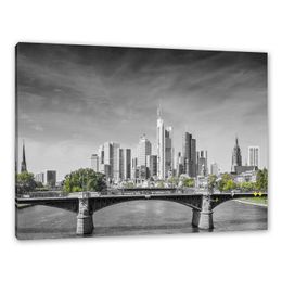 Pixxprint Leinwandbild Skyline von Frankfurt am Main