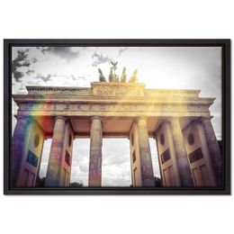 Pixxprint Leinwandbild Brandenburger Tor in Berlin