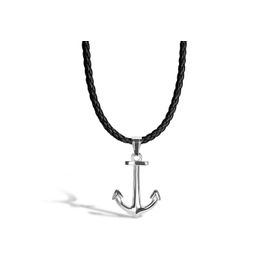 SERASAR Lederband LederHalskette mit Edelstahl Anhänger "Anchor" (1-tlg)