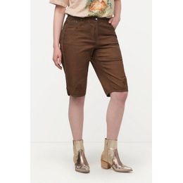 Ulla Popken Bermudas Trachten-Jeansbermuda Mandy Used-Look Stickerei