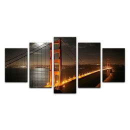Bilderdepot24 Leinwandbild Golden Gate Bridge bei Nacht (Vollmond)
