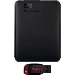 Western Digital WD Elements Portable externe HDD-Festplatte (1 TB) 2,5", schwarz