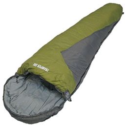EXPLORER Mumienschlafsack Tramper 300 Camping Schlafsack 230x80x55cm Outdoor -16°C, grau|grün