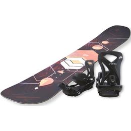 F 2 F2 Snowboard FTWO Gipsy woman peach (Set, 2er-Pack), Inkl. Bindung mit Befestigungsmaterialien, rot|schwarz