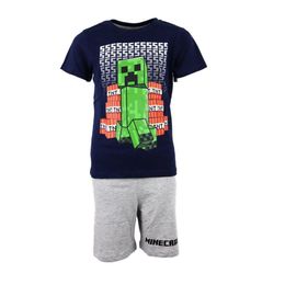 Minecraft Schlafanzug Creeper Jungen kurzer Pyjama Gr. 116 bis 152