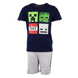 Minecraft Schlafanzug Creeper Jungen kurzer Pyjama Gr. 116 bis 152