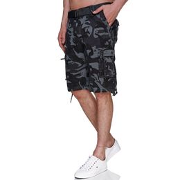 Rayshyne Cargoshorts RSH01 (Bermuda Sommer Camouflage Shorts mit Gürtel) Viele Taschen
