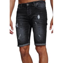 Reslad Jeansshorts Reslad Jeans Shorts Herren Kurze Hosen Sommer l Used Look Destroyed Destroyed Jeansbermudas Stretch Jeans-Hose