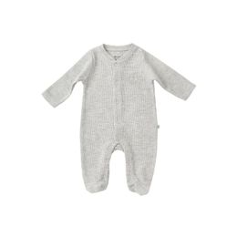 biorganic Strampler Baby Nature In Waffle mit Fuß für Jungen und Mädchen Unisex Langarm (1-tlg) geknöpft