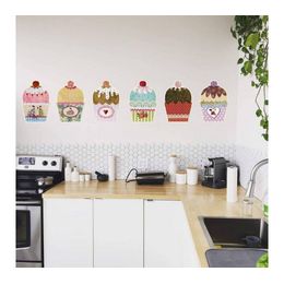 K&L WALL ART K&L Wall Art Wandtattoo Wandtattoo Kunstdruck Leffler fröhliche Muffins bunte Bäcker Küche