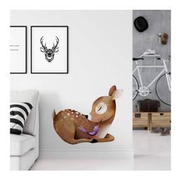 K&L WALL ART K&L Wall Art Wandtattoo Wandtattoo Blanz Märchen Kinderzimmer Waldtiere Baby Reh Freunde