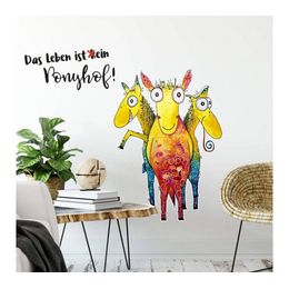 K&L WALL ART K&L Wall Art Wandtattoo Wandtattoo Hagenmeyer lustiger Spruch Das Leben ist (k)ein Ponyhof