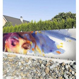 MyMaxxi Sichtschutzzaunmatten Zaunbanner Gemälde aus Wasserfarben Sichtschutz Garten Zaun