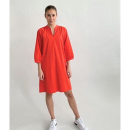 Zuckerwatte Blusenkleid mit V-Ausschnitt aus Baumwolle mit Elasthan