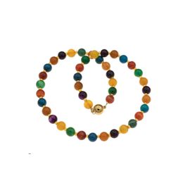 Bella Carina Perlenkette Kette mit 8 mm Achat Perlen bunt