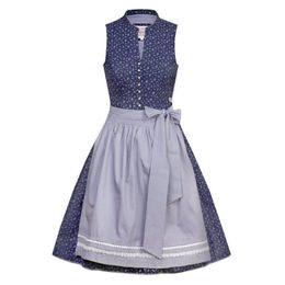 Marjo Trachtenkleid Mini Dirndl 2tlg. 58cm MIRIAM blau grau