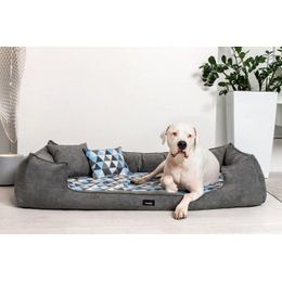 tierlando® Tierbett tierlando® Orthopädisches Hundebett VELVET Samt Velours Dreiecke geome