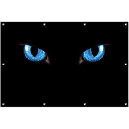 Wallario Sichtschutzzaunmatten Blaue Katzenaugen bei Nacht