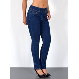 ESRA Straight-Jeans J500 High Waist Straight Fit Jeans mit elastischem Gummibund Damen