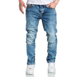 Amaci&Sons Amaci&Sons Stretch-Jeans WORCESTER Jeans Regular Slim Herren Dicke Nähte Classic Regular Slim Denim Hose Fit