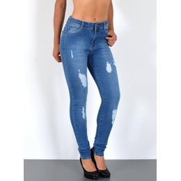 ESRA Skinny-fit-Jeans J312 Damen Skinny Jeans Hose Stretch