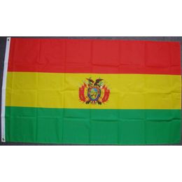 flaggenmeer Flagge Bolivien mit Wappen 80 g/m²