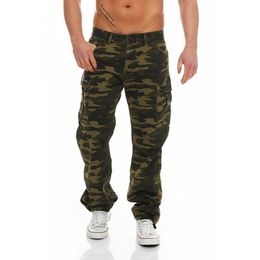 Big Seven Cargojeans Big Seven Brian Cargo Hose Green Camouflage Comfort Fit Herren Jeans