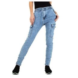 Ital-Design Relax-fit-Jeans Damen Freizeit Stretch Relaxed Fit Jeans in Blau