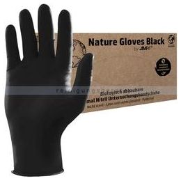 Nature Glove Ampri Nitrilhandschuhe biologisch black S 100er Gr. 7, biologisch abbaubar, puderfrei, unsteril, 100er Box